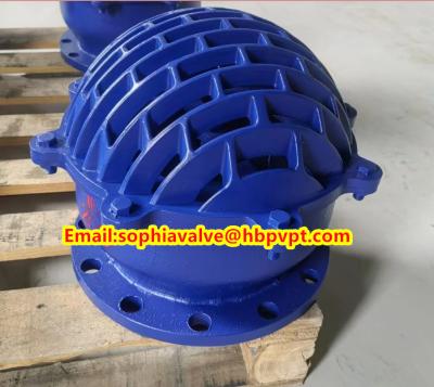 China Size DN200 resilient seal blue flanged foot valve factory for sale