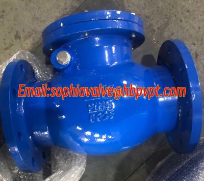 China GG25 low pressure cast iron flanged swing check valve blue color for sale