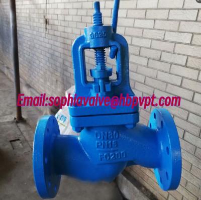 China WJ41H DIN cast iron bellows globe valve PN10/16 for sale