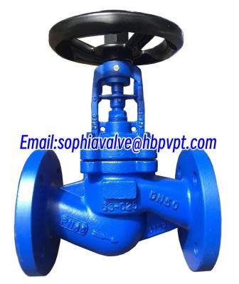 China DN50 DN100 DN200 GS-C25 PN16 PN40 bellows globe valve with blue color for sale