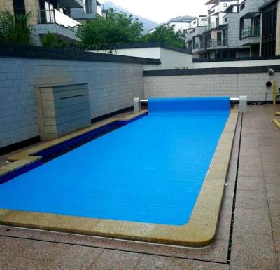 China PC 8X4M Automatic Swimming Pool Cover With A Roller for sale