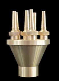 China Brass Concentrating Shooting Dancing Fountain Nozzles 55m3/h Water Flow for sale