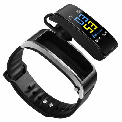 China 0.96 Inch 80mAh Y3 Plus Bluetooth 4.1 Headset Bracelet Heart Rate Monitor Smartwatch for sale