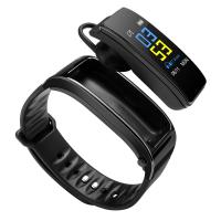 China 0.96 Inch 80mAh Y3 Plus Bluetooth 4.1 Headset Bracelet Heart Rate Monitor Smartwatch for sale