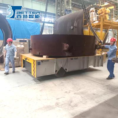 China High Maneuverability 50 Tons Automatic Transfer Trolley For Marble Slab Transport for sale