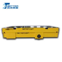 China 100 Ton Rubber Wheel Rail Guided Transfer Cart On Steel Bar Agv Guided Vehicle for sale