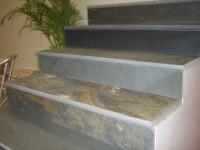 China Chinese Rusty Multicolor Slate Steps Bullnose Natural Cleft Surface Custom Size 2780kg/m3 for sale