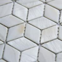 China Handmade Freshwater Sea Shell Wall Mosaic Rhombus Shape 18x31mm 305x305mm Sheet for sale