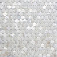 China Handmade Freshwater Sea Shell Wall Mosaic Hexagon 23.5mm 305x305mm Sheet for sale