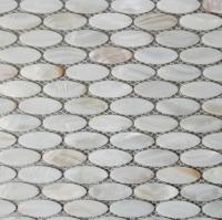 China Handmade Freshwater Sea Shell Wall Mosaic Oval Shape 15x28mm 305x305mm Sheet for sale