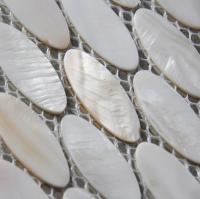 China Handmade Freshwater Sea Shell Wall Mosaic Oval Shape 15x28mm 305x305mm Sheet for sale