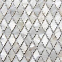 China Handmade Sea Shell Mosaic Tile Rhombus 25x10mm Natural Freshwater Wall Decor for sale