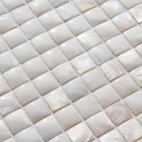 China Handmade Freshwater Shell Mosaic Tile 20x20mm Convex Surface Natural Seashell Wall Decor for sale