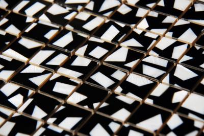 China Handmade Seashell Mosaic Tile 20x20mm Mixed Black Surrounding Freshwater Shell Wall Decor for sale