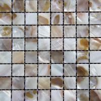China Handmade Sea Shell Mosaic Tile 20x20mm Natural Freshwater Shell Wall Decor 305x305mm for sale