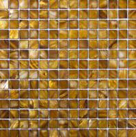 China Handmade Freshwater Sea Shell Mosaic Tile Golden Bronze 20x20mm 305x305mm Sheet for sale