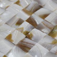China Rough Surface Freshwater Shell Wall Cladding Mosaic Panel 30x30mm Natural Seashell Decor for sale