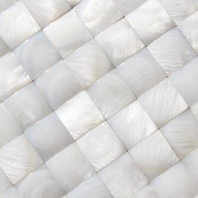 China Convex Surface Beautiful Sea shell Wall Panel Freshwater Shell Decorating Panel 20x20mm for sale