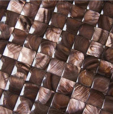China Convex Surface Beautiful Sea shell Wall Panel Freshwater Shell Decorating Panel 20x20mm for sale
