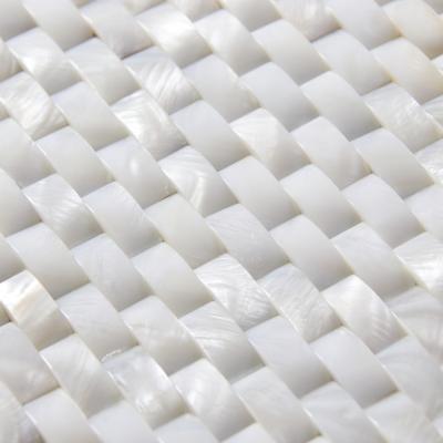 China Convex Surface Beautiful Sea shell Wall Panel Freshwater Shell Decorating Panel 10x20mm for sale