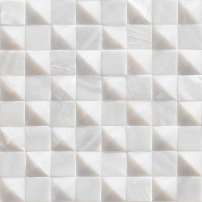 China Convex Pinnacle mixed Flat Small Pieces Seashell Wall Panel Freshwater Shell Panel 20x20mm for sale