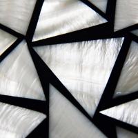 China Seashell Wall Panel Freshwater Shell Panel Triangle Pieces in 20x20mm with Black Surrounds for sale