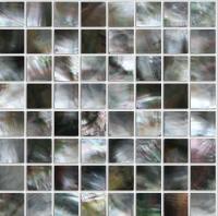 China Handmade Black Butterfly Shell Mosaic Tile 15x15mm Square Pieces 305x305mm Sheet for sale
