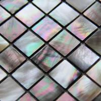 China Handmade Black Butterfly Shell Mosaic Tile 15x15mm Square Pieces 305x305mm Sheet for sale
