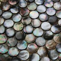 China Handmade Black Butterfly Shell Mosaic Round Pieces 20mm Natural Seashell Wall Tile for sale