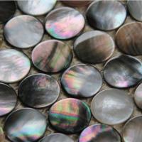 China Handmade Black Butterfly Shell Mosaic Round Pieces 20mm Natural Seashell Wall Tile for sale