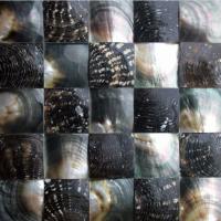 China Convex Surface Sea shell Wall Panel Black Butterfly Sea Shell Decorating Panel 60x60mm for sale