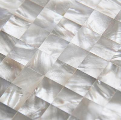 China Handmade Beautiful Sea shell Wall Panel White Butterfly Shell Decorating Panel 15x15mm for sale