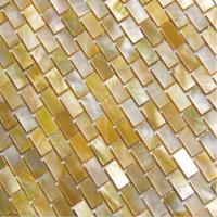 China Handmade Yellow Butterfly Shell Mosaic 10x20mm Square Pieces Wall Tile 305x305mm for sale