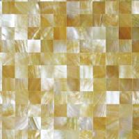 China Handmade Yellow Butterfly Sea Shell Mosaic Wall Panel 15x15mm Natural Decorative Tile for sale