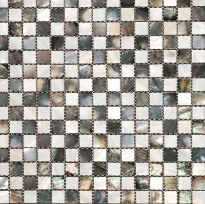 China Freshwater Shell Mosaic Mixed Black Butterfly Shell Square Pieces 15x15mm 305x305mm for sale