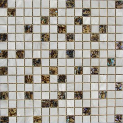 China Handmade Seashell Mosaic Mixed Abalone Shell Square Pieces 20x20mm 305x305mm Sheet for sale