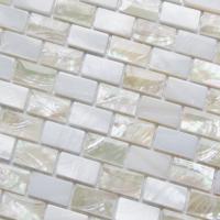 China Natural Sea Shell Mosaic Tile Mixed White Abalone Shell Square Pieces 10x20mm 305x305mm for sale