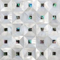China Handmade Natural Seashell Wall Panel 8x8mm Mixed Abalone Shell Decorative Mosaic for sale