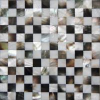 China Natural Sea Shell Wall Covering Mixed Black Butterfly Shell Mosaic Panel 15x15mm for sale
