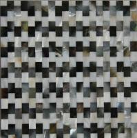 China Natural Sea Shell Wall Covering Panel Mixed Black Butterfly Shell 10x20mm Mosaic for sale