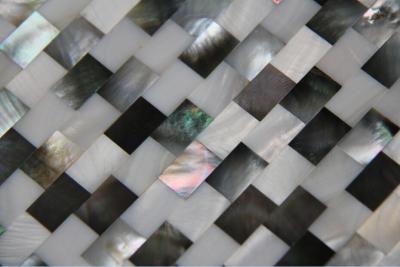 China Natural Sea Shell Wall Covering Panel Mixed Black Butterfly Shell 10x20mm Mosaic for sale