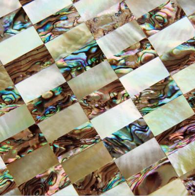 China Natural Sea shell Wall Covering Yellow Butterfly Shell Mixed Abalone Shell Wall Panel for sale