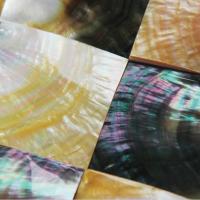 China Natural Sea Shell Wall Panel Yellow Black Butterfly Convex Surface 60x60mm Mosaic Tile for sale