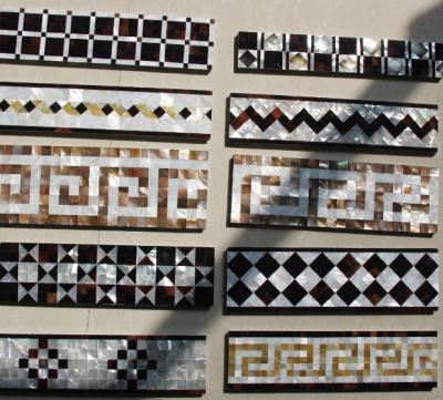 China Natural Sea Shell Border Custom-Made Molding for Wall Covering 1sqm MOQ for sale