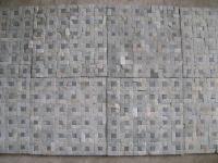 China Natural Stone Mosaic Black Slate Mixed Yellow Quartzite P014 305x305mm Wall Decoration for sale