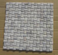 China China White Travertine Mosaic 2x2cm Convex Surface Wall Decoration Natural Stone Mosaic for sale