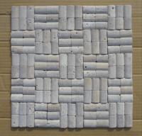 China Natural Stone Mosaic China White Travertine Convex Surface Wall Decoration 305x305mm for sale