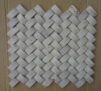 China Natural Stone Mosaic China White Travertine 3D Wall Mosaic 305x305mm for Decoration for sale