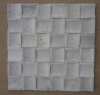 China Natural Stone Mosaic China White Travertine 3D Concave Surface 305x305mm Wall Decoration for sale