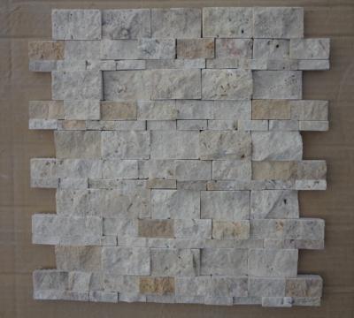 China Natural Stone Mosaic Chinese Travertine Wall Mosaic 305x305mm White Pattern for sale